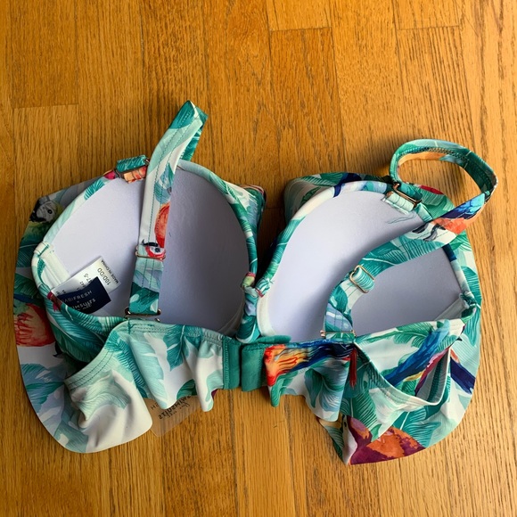 Swimsuits For All | Swim | Parrot Flutter Sleeve Bikini Top Water Slide ...